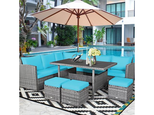 Click here for Costway 7 PCS Patio Rattan Dining Set Sectional So... prices
