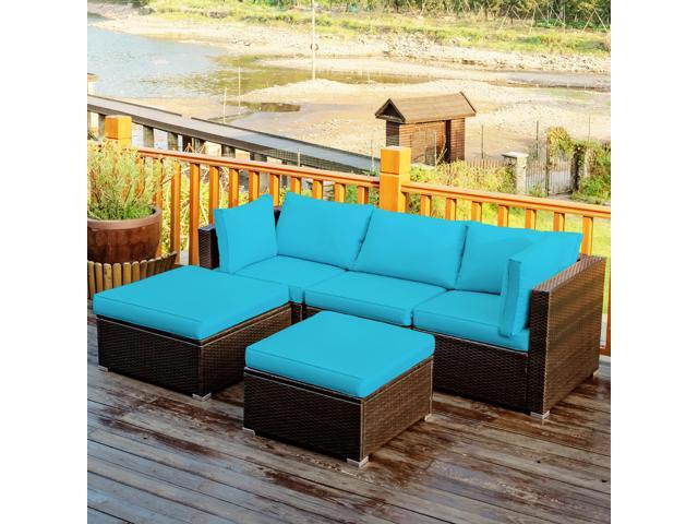 Click here for Costway 5PCS Patio Rattan Sectional Conversation S... prices