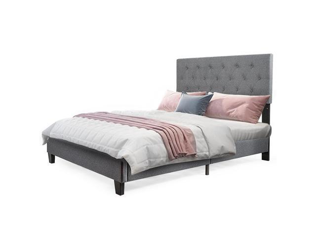 Click here for Queen Size Upholstered Panel Bed W/Linen Panel Hea... prices
