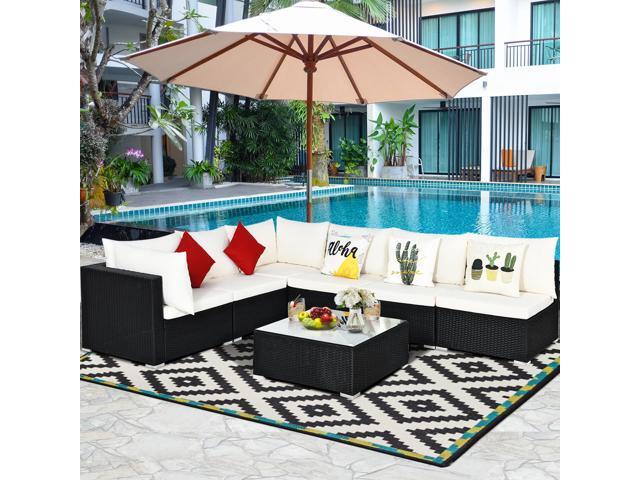 Click here for Costway 7PCS Patio Rattan Sofa Set Sectional Conve... prices
