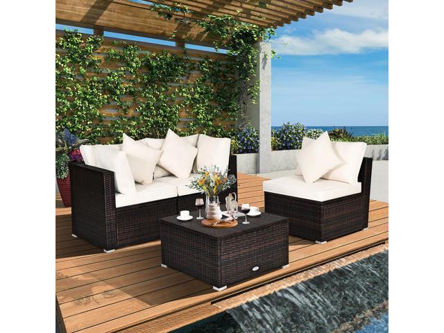 Click here for Costway 4PCS Patio Rattan Wicker Sofa Furniture Se... prices