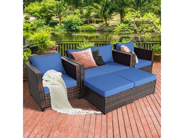 Click here for Costway 5PCS Patio Rattan Furniture Set Loveseat S... prices