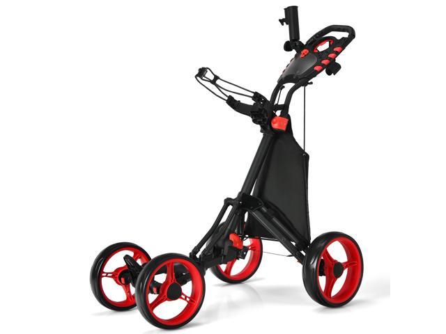 Click here for Goplus Folding 4 Wheels Golf Push Cart W/Bag Score... prices