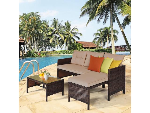 Click here for Costway 3PCS Outdoor Rattan Sofa Set prices