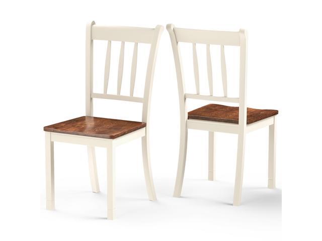 Click here for Costway Set of 2 Wood Dining Chair High Back Rubbe... prices