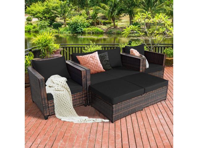 Click here for Costway 5PCS Patio Rattan Furniture Set Loveseat S... prices