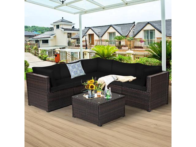 Click here for Costway 6PCS Patio Rattan Furniture Set Sectional... prices