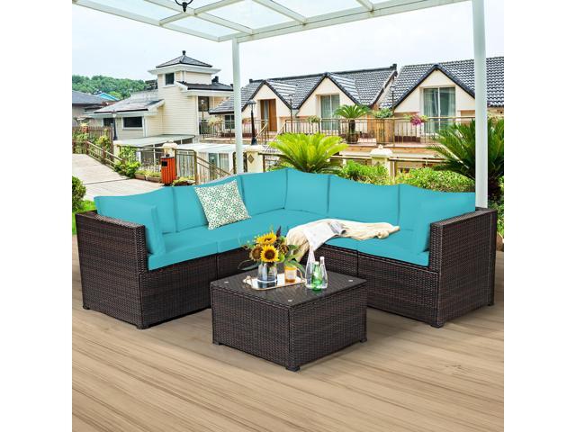 Click here for Costway 6PCS Patio Rattan Furniture Set Sectional... prices