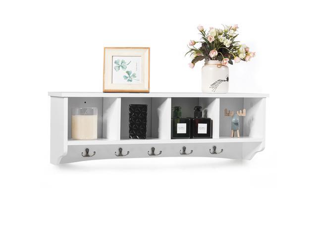 Click here for Costway Hanging Entryway Shelf Coat Rack Wall Moun... prices