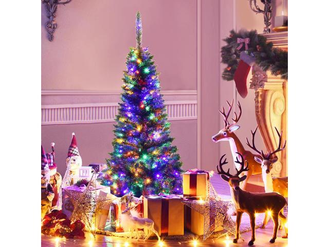 Click here for Costway 4.5ft Pre-Lit Hinged Fir Pencil Christmas... prices