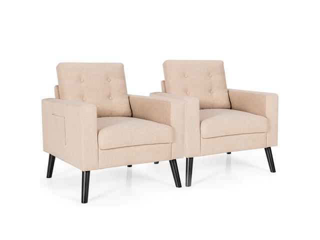 Click here for Costway Set of 2 Accent Armchairs Upholstered Sing... prices