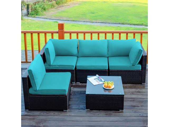 Click here for Costway 5PCS Patio Rattan Furniture Set Cushioned... prices