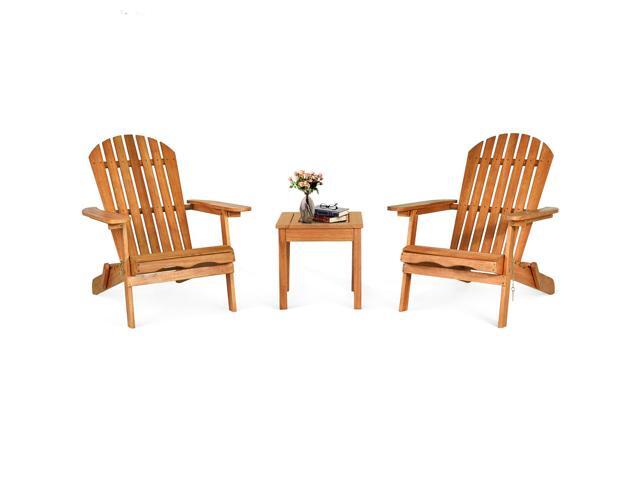 Click here for Costway 3PCS Patio Wooden Adirondack Chair Table S... prices