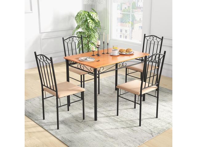 Click here for Costway 5 PCS Dining Set Wood Metal 30 Table & 4 C... prices