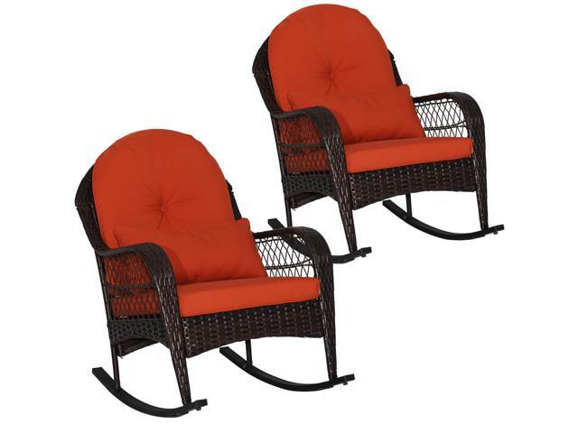 Click here for Costway 2PCS Outdoor Patio Rattan Wicker Rocking C... prices
