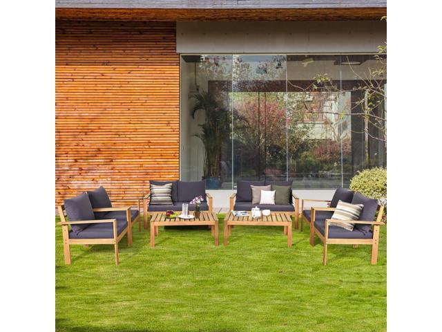 Click here for Costway 8PCS Patio Furniture Set Acacia Wood Thick... prices