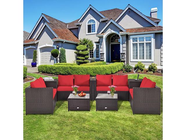 Click here for Costway 8PCS Outdoor Patio Rattan Furniture Set Cu... prices