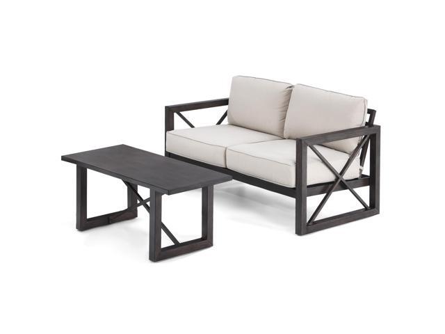 Click here for Costway 2PCS Patio Loveseat Coffee Table Set 6 Thi... prices