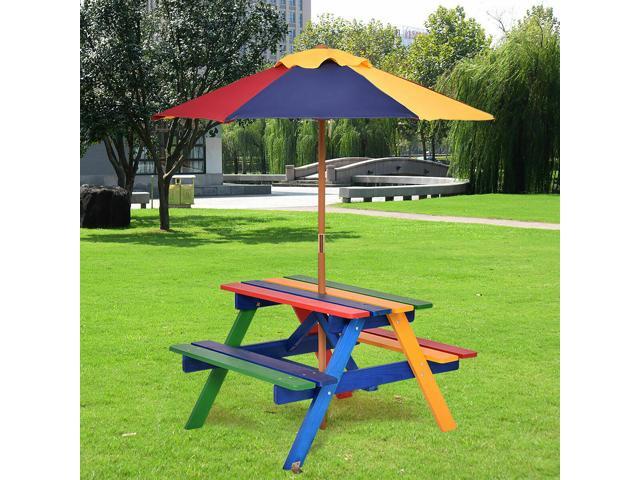 Click here for Costway 4 Seat Kids Picnic Table w/Umbrella Garden... prices