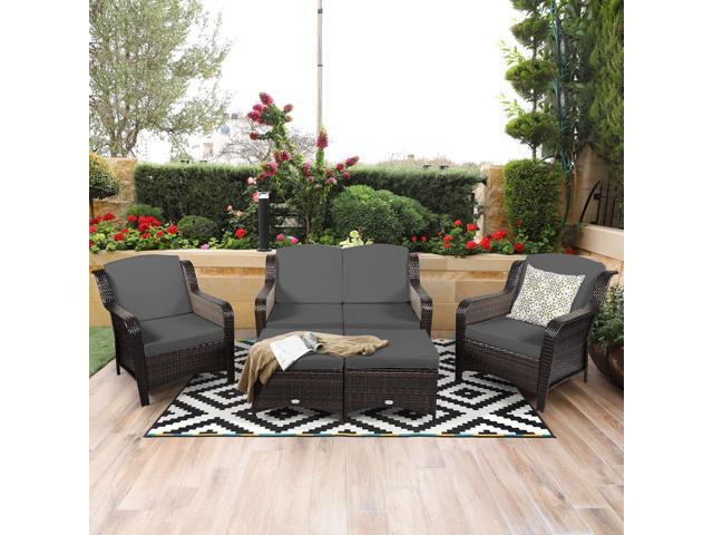 Click here for Costway 5 Pieces Patio Furniture Set Outdoor Ratta... prices