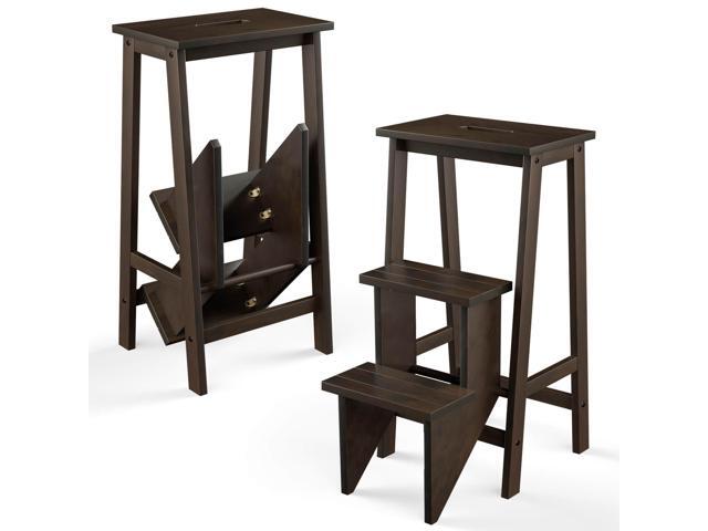 Click here for Costway 3 Tier Folding Step Stool 3-in-1 Rubber Wo... prices