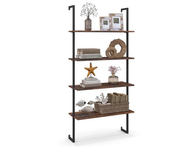 Click here for Costway 4-Tier Ladder Shelf Bookshelf Industrial W... prices