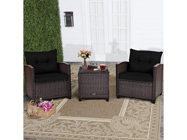 Click here for Costway 3PCS Patio Rattan Furniture Set Cushion Co... prices
