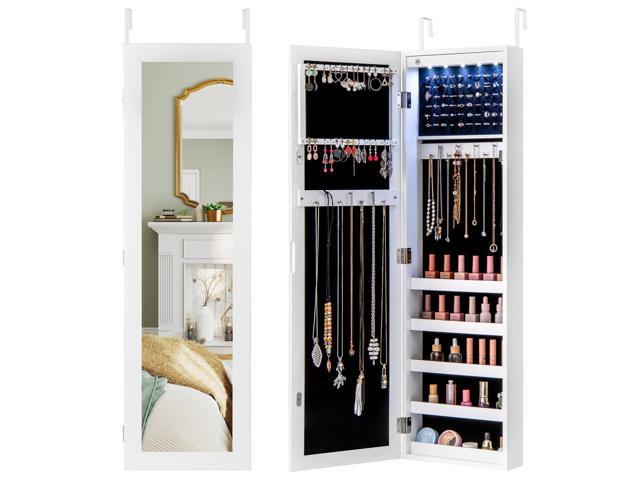 Click here for Costway Wall Door Mounted Mirrored Jewelry Cabinet... prices