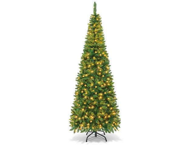 Click here for Costway 7.5ft Pre-Lit Hinged Pencil Christmas Tree... prices