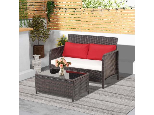 Click here for Costway 2 PCS Outdoor Patio Wicker Furniture Set w... prices