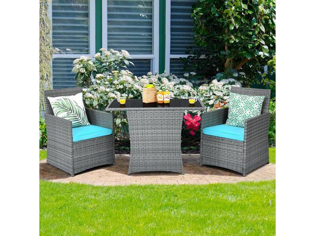 Click here for Costway 3PCS Patio Rattan Furniture Set Cushioned... prices