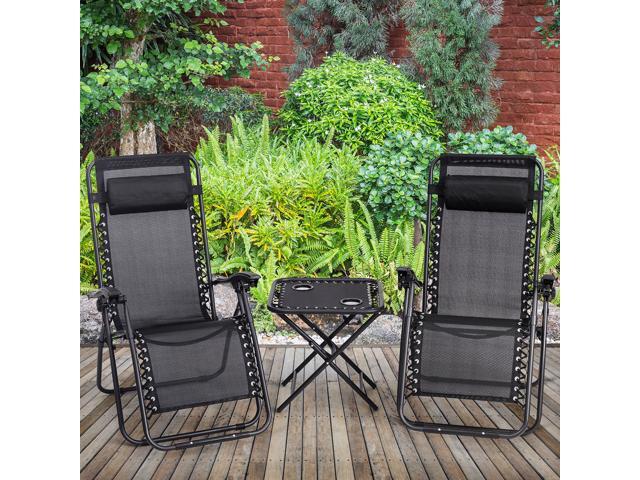 Click here for 3PC Zero Gravity Reclining Lounge Chairs Pillows T... prices