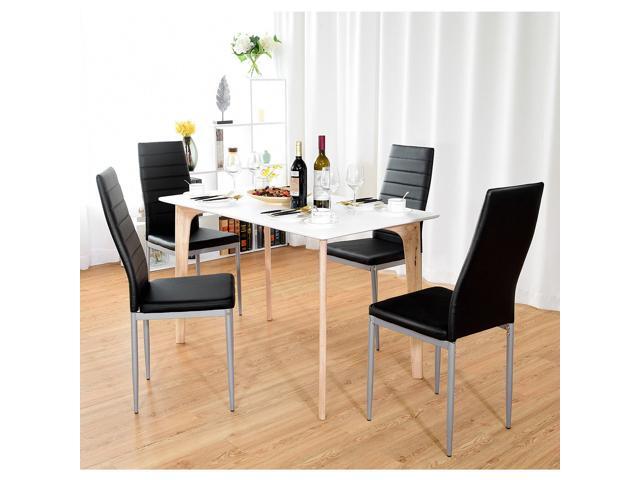 Click here for Set of 4 PVC Leather Dining Side Chairs Elegant De... prices