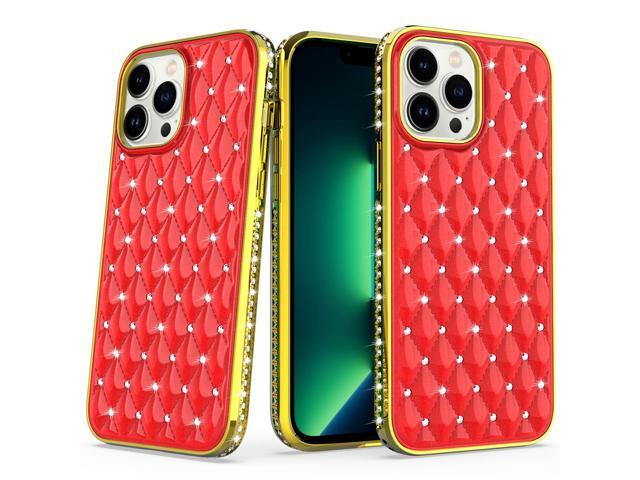 Click here for Luxurious Quilted Diamond Case for iPhone 14 - Red prices