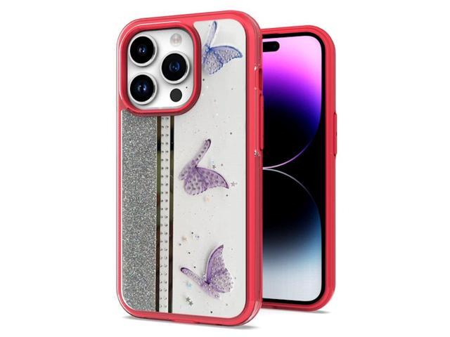 Click here for Butterfly Series Hybrid Case for iPhone 14 - Red prices