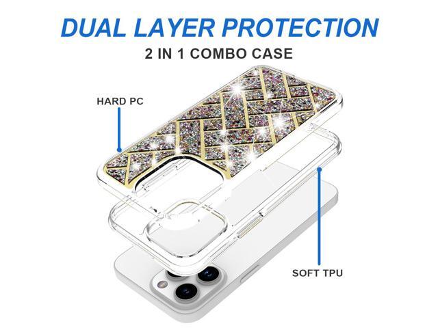 Click here for Diamond Encrusted Hybrid Case for iPhone 15 - Wove... prices