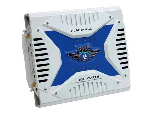 Pyle 4-Channel Marine Amplifier  1000 Watt  Bridgeable  Waterproof  Elite Series - White
