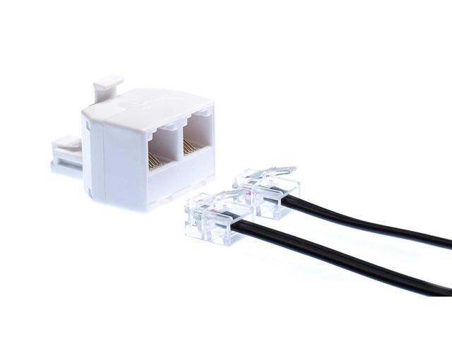Click here for Duplex Modular Phone Wall Jack Adapter (WHITE) RJ1... prices