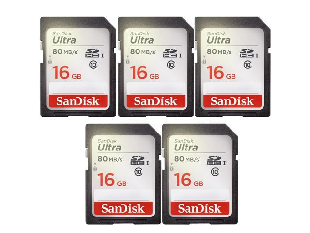 Click here for 5 Packs SanDisk Ultra 16GB Class 10 SDHC UHS-I Mem... prices