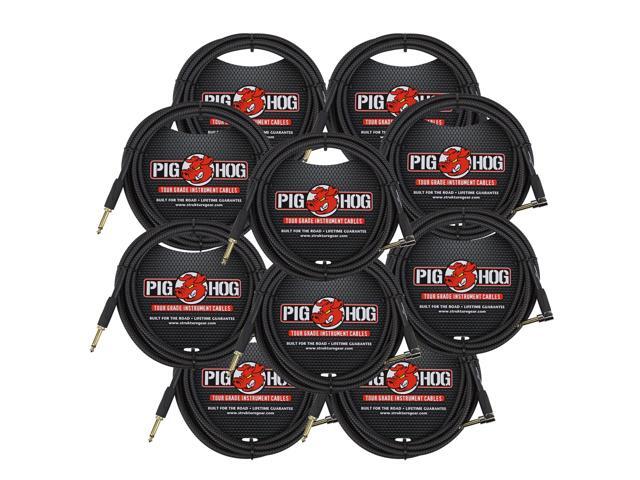 Click here for 10x Pig Hog Black Woven Tour Grade Instrument Cabl... prices