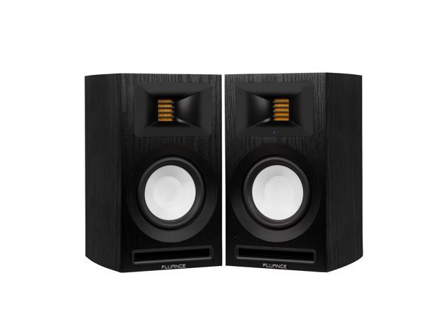 Fluance Ri71 Reference Stereo Powered Bookshelf Speakers with High Performance Amt Tweeters  5 Drivers  120W Amplifier for Music  Turntable  Tv  Pc -
