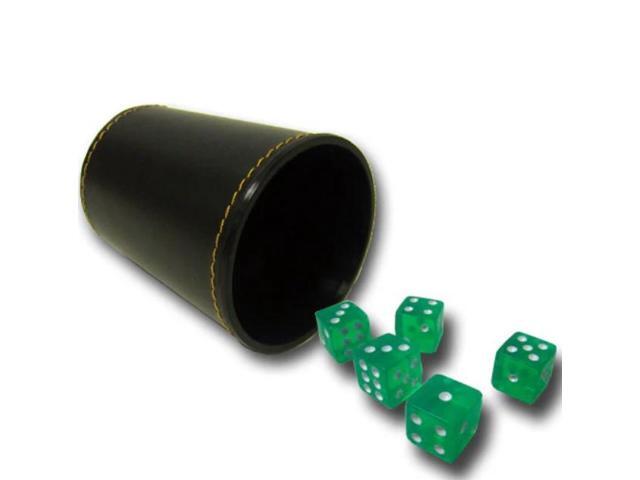 Click here for 5 Green 16mm Dice with Synthetic Leather Cup prices