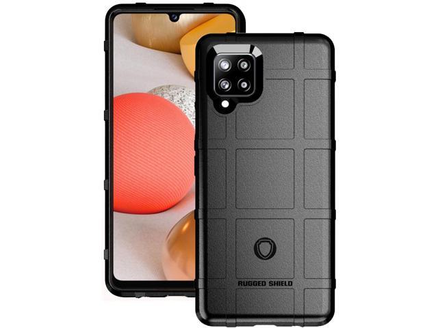 Black Tactical Rugged Shield Case Flexible Matte Cover for Samsung Galaxy A42 5G