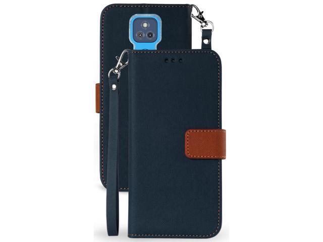 Click here for Navy/Brown Wallet Case Card Slot Lanyard Strap for... prices