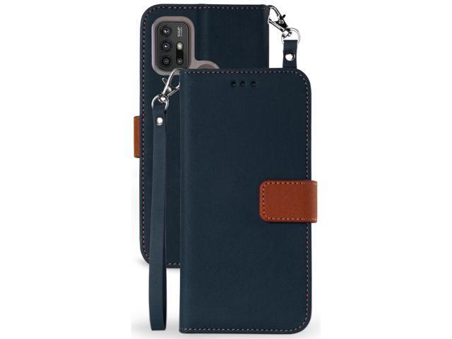 Click here for Navy/Brown Wallet Case Credit Card Slot Lanyard St... prices