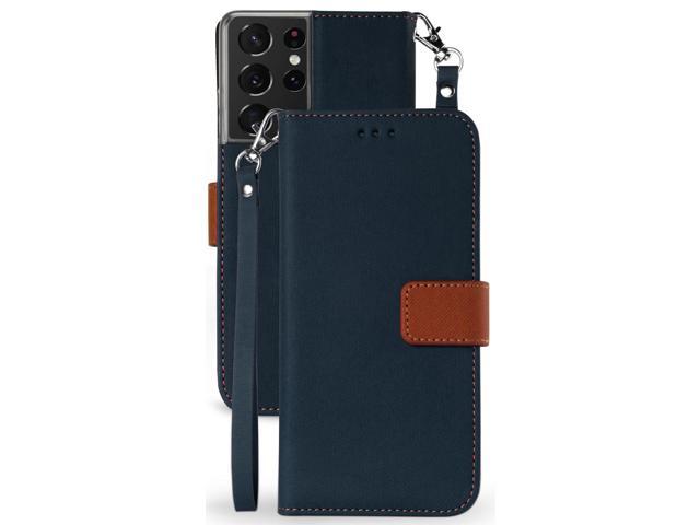 Click here for Navy/Brown Wallet Case Credit Card Slot Lanyard fo... prices