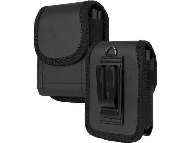 Click here for Black Leather Case Belt Clip Harness Pouch for Mot... prices