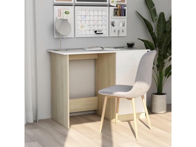 Click here for vidaXL Desk Storage White and Sonoma Oak Engineere... prices