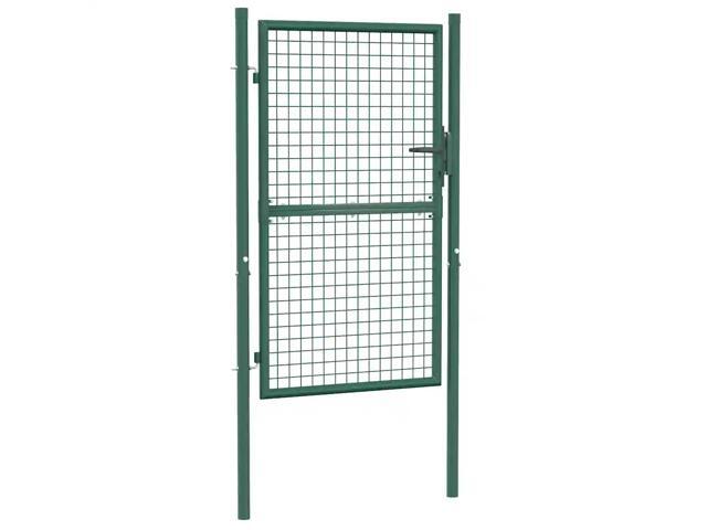 Click here for vidaXL Fence Gate Steel 59.1 Green Outdoor Backyar... prices
