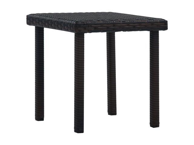 vidaXL Patio Tea Table Brown 15.7x15.7x15.7 Poly Rattan - Brown